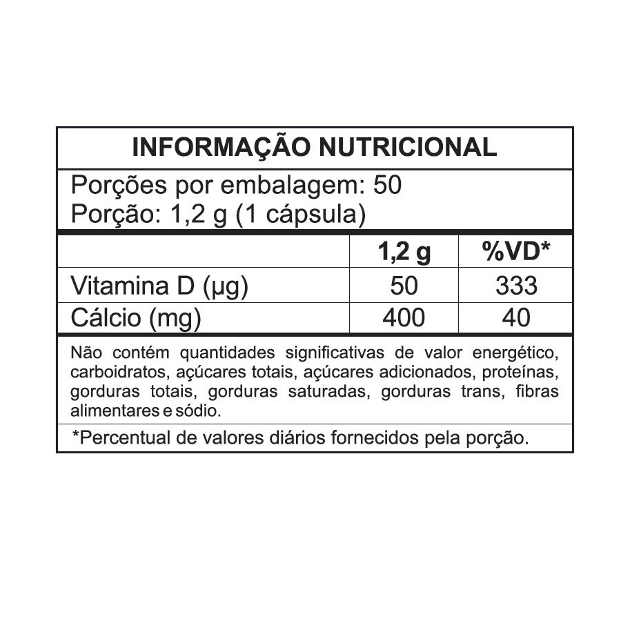 CÁLCIO 400MG + VITAMINA D3 2000UI CALSID+D 50 CÁPSULAS UNIÃO EUROPEIA ...
